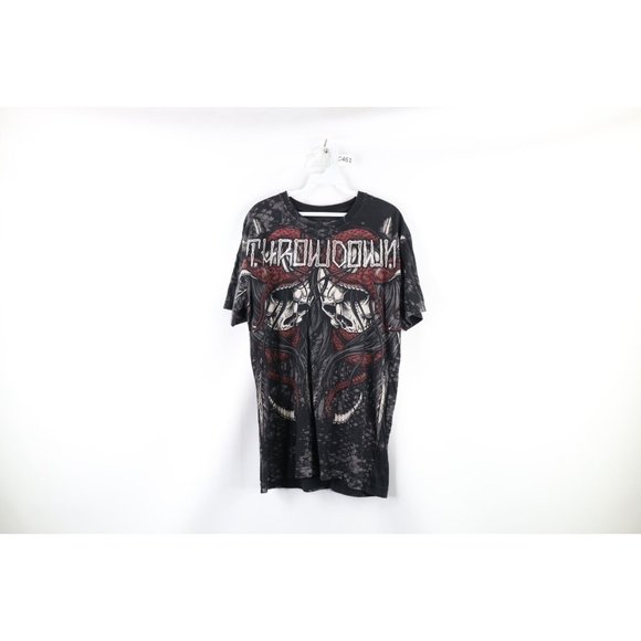 Affliction | Shirts | Vintage Affliction L Spell Out Skull Snake Mma ...